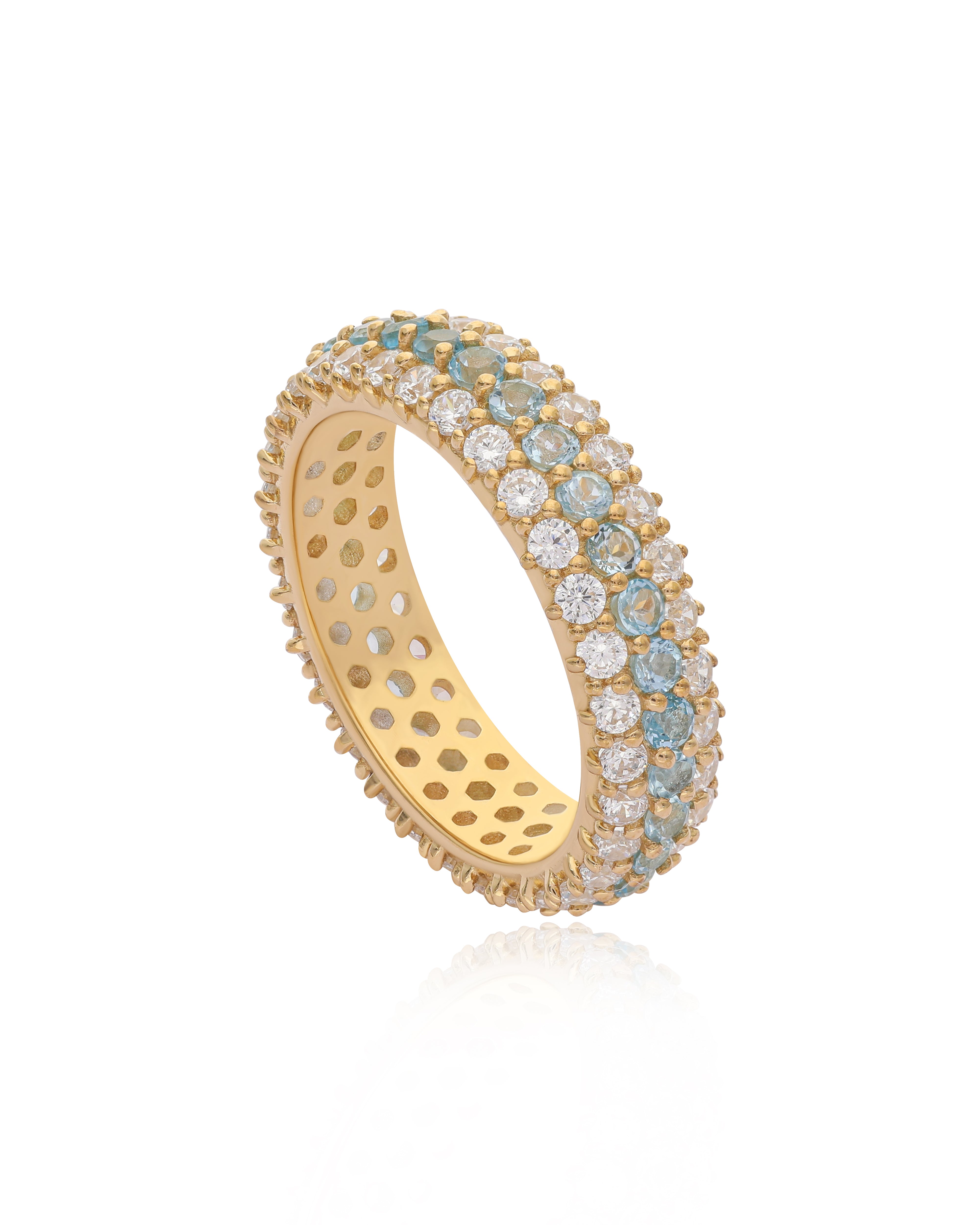 Timeless Sparkle Ring - Swiss Blue Topaz – Preeti Sandhu Jewelry