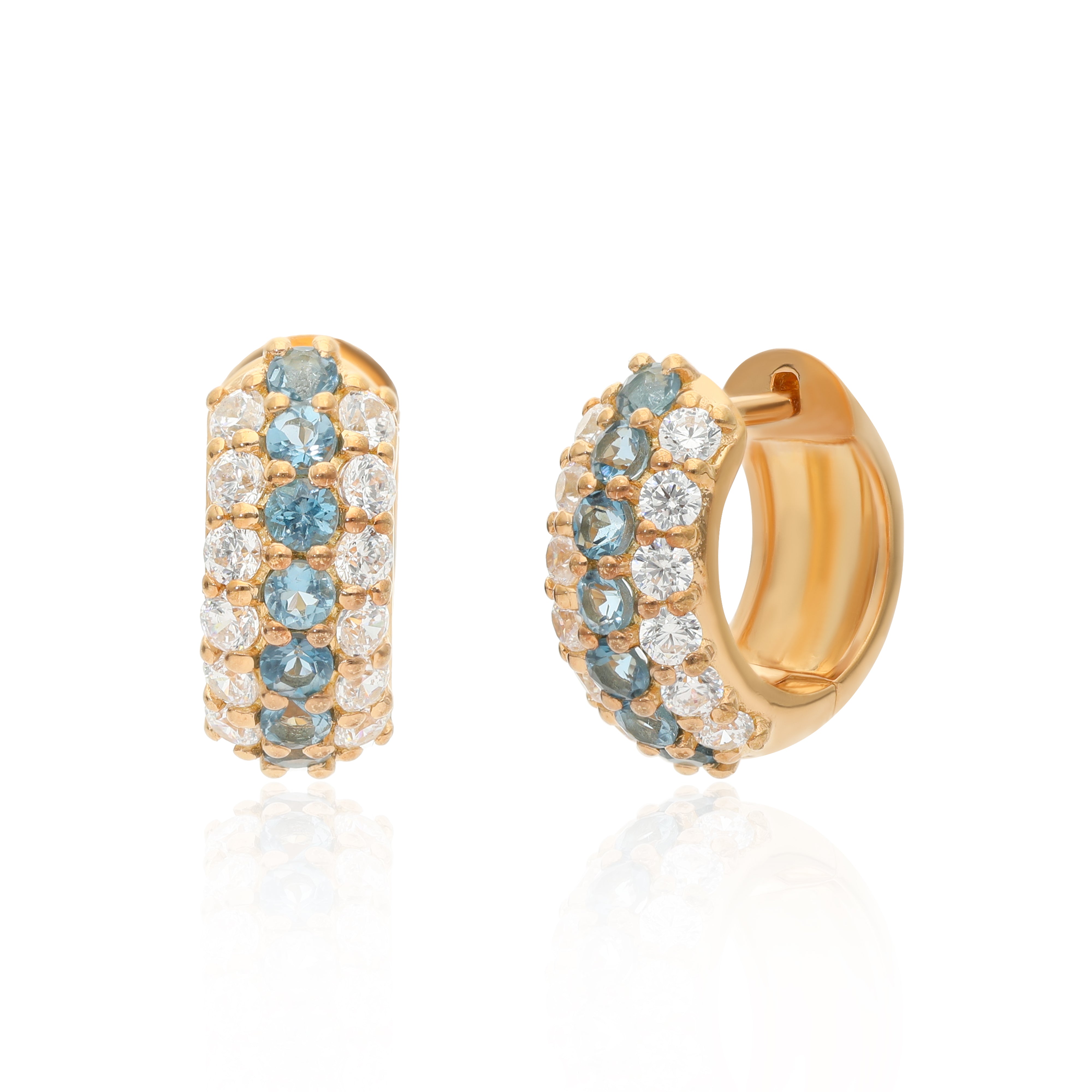 Summer Sparkle Huggies - London Blue Topaz – Preeti Sandhu Jewelry