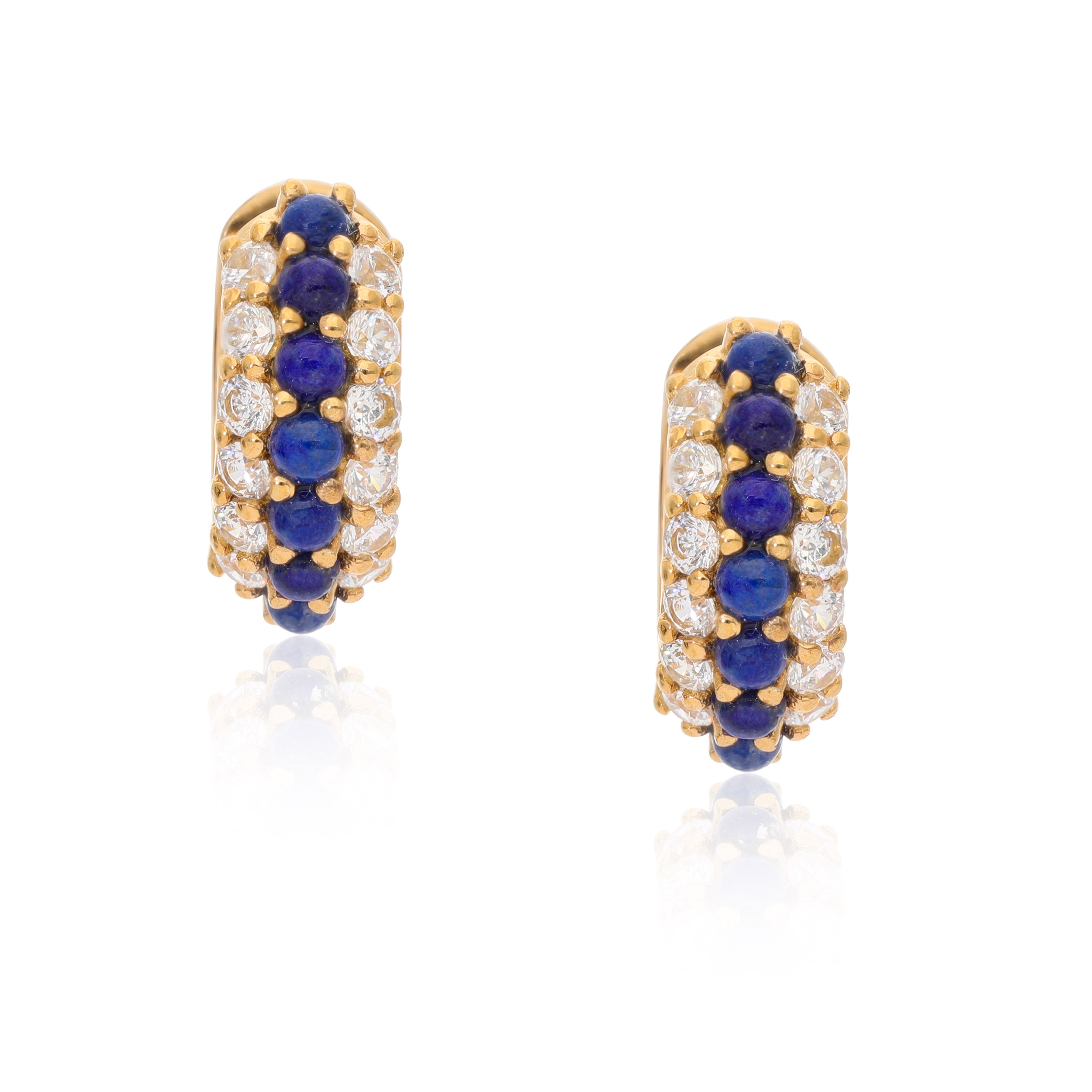 Timeless Sparkle Huggies - Lapis – Preeti Sandhu Jewelry