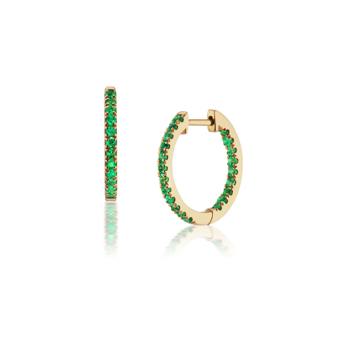 Kelly Emerald 14k Gold Hoops – Preeti Sandhu Jewelry